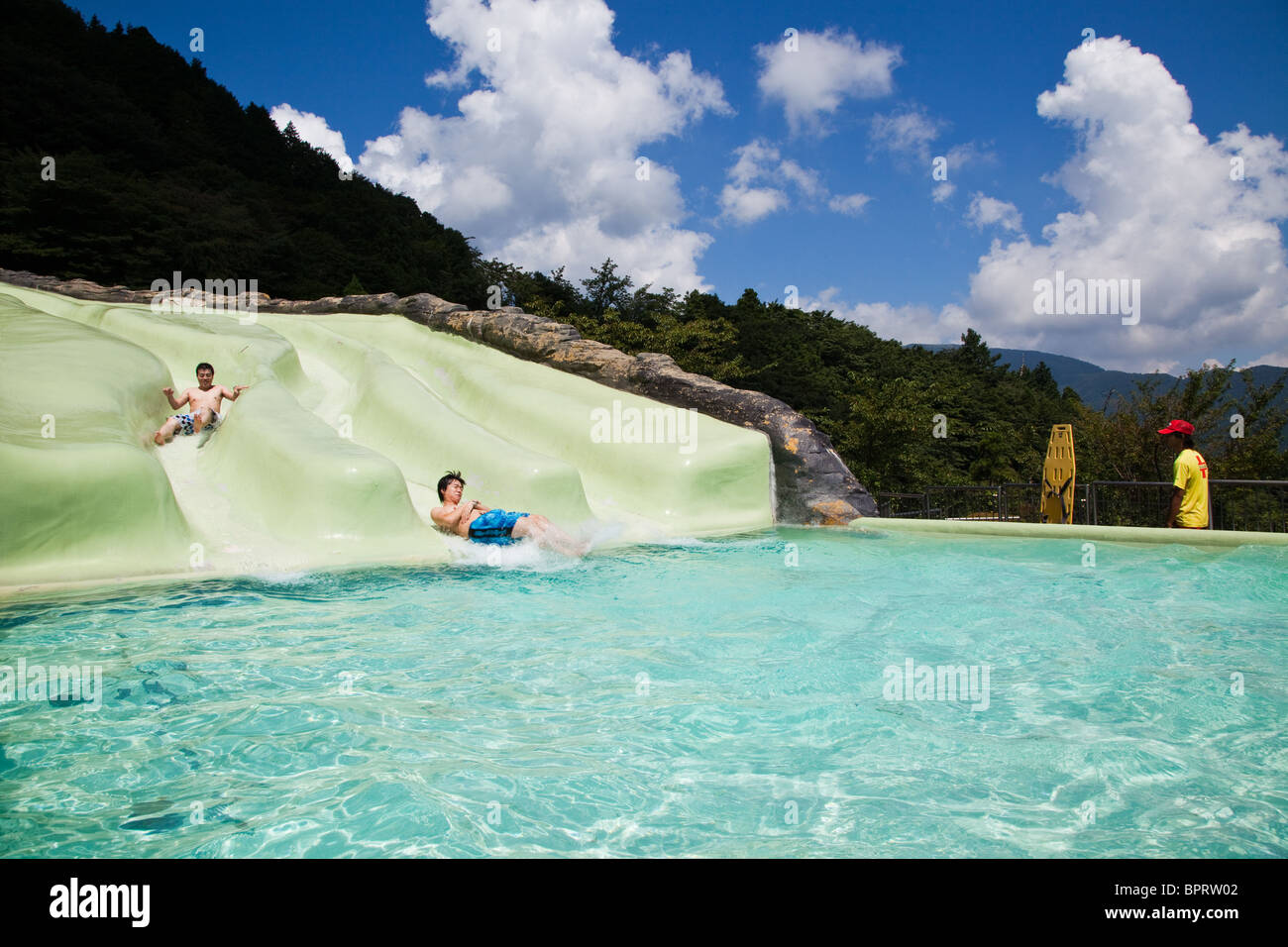 Water slide at Kowakien Yunessun Stock Photo - Alamy