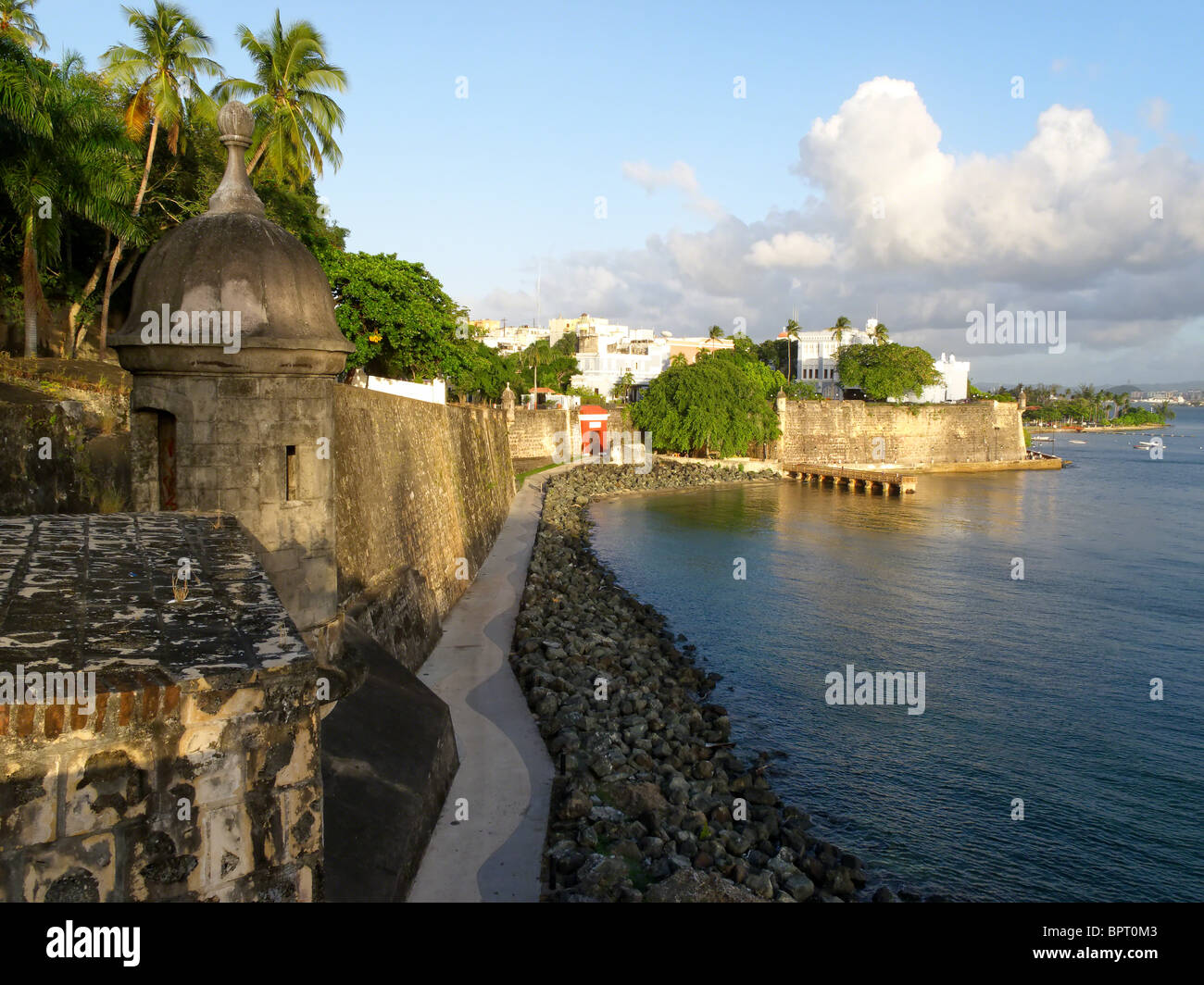 Old San Juan City Walls with The City Gate and La Fortaleza, Puerto ...
