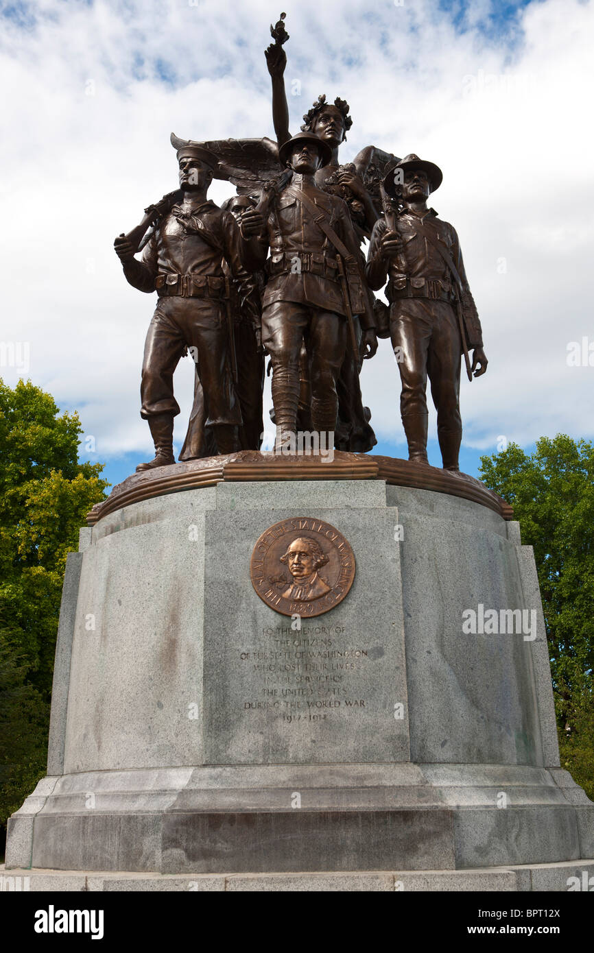 World War I memorial statue on the state capitol campus complex ...