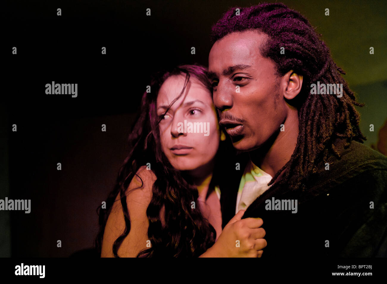 Martef Basement Theatre Actors Efrat Ifrach and Shagao Gethon performing Shattered Voices in ...