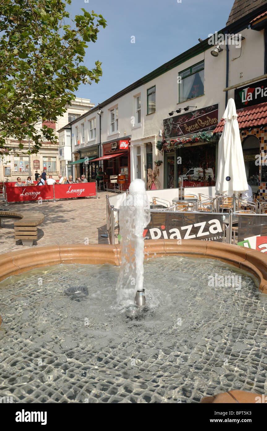 The regenerated Cedar Square in Blackpool Lancashire complete with cafe ...