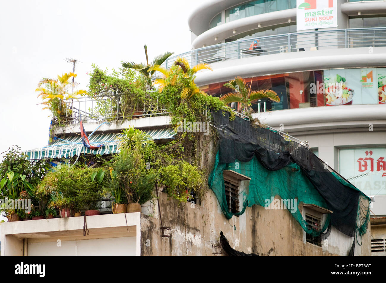 Shophouse roof and Sorya Shopping Center, Phnom Penh, Cambodia Stock ...