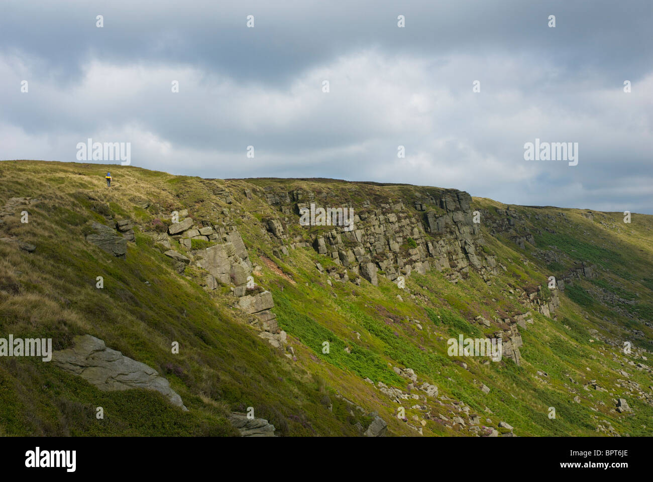 Laddow Rocks, a feature of the Pennine Way and the Crowden Valley, Peak ...