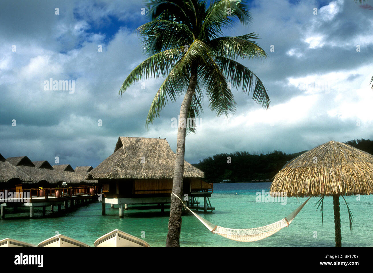 Pacific holiday, scene on Bora Bora, Polynesia Stock Photo - Alamy