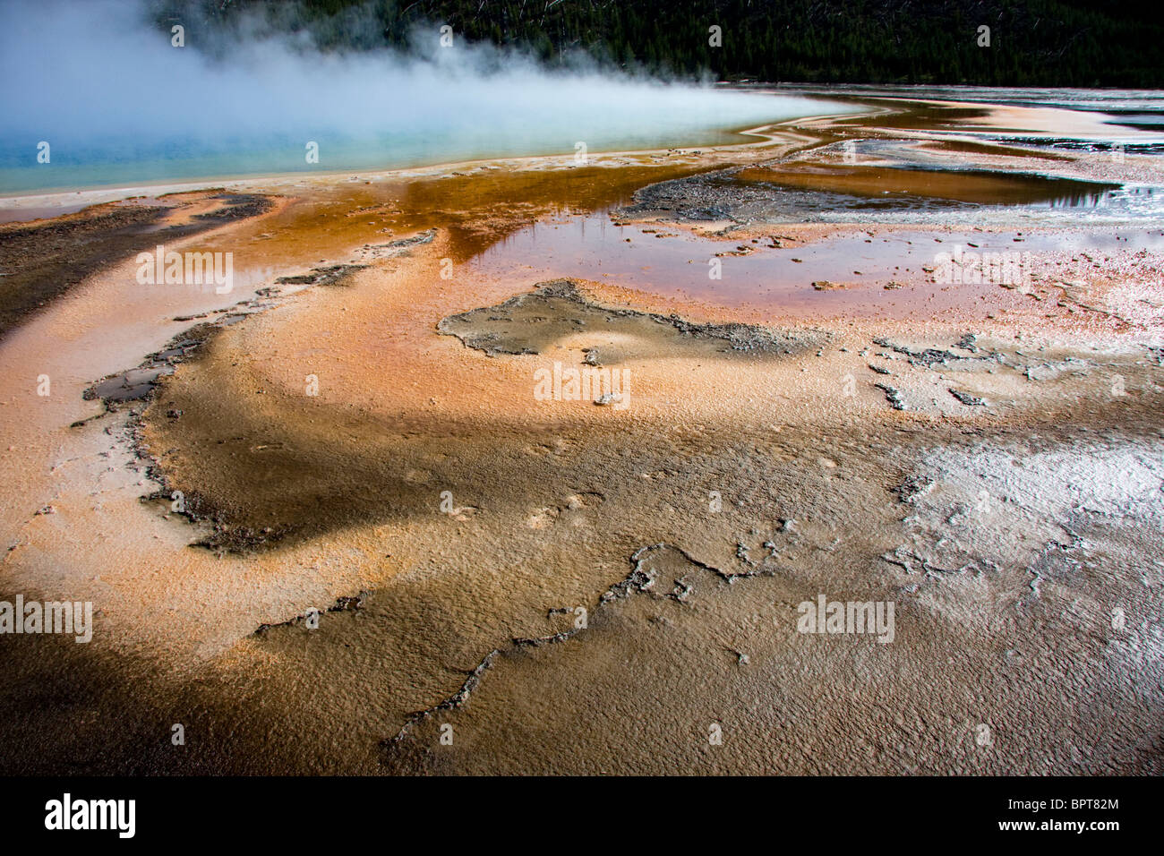 Grand Prismatic Spring, the largest hot spring in Yellowstone National ...