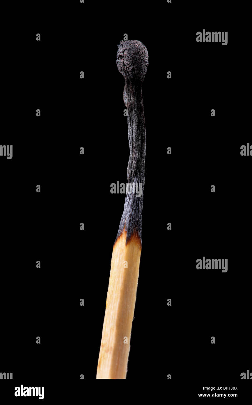 used match stick isolated on black background Stock Photo - Alamy