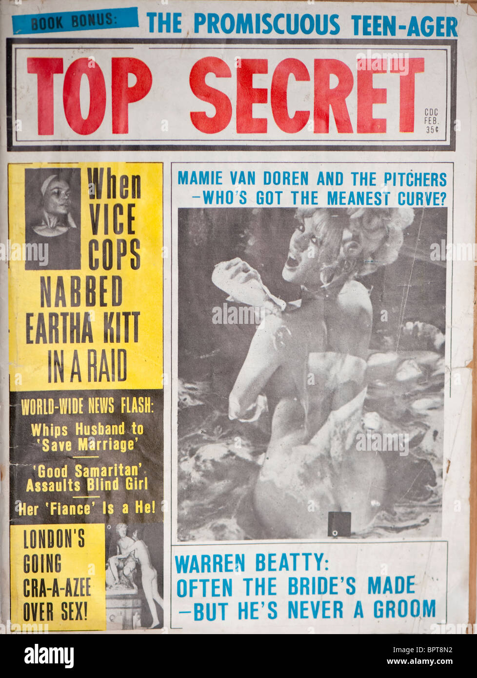 Top Secret Sixties Hollywood tittle-tattle magazine Stock Photo - Alamy