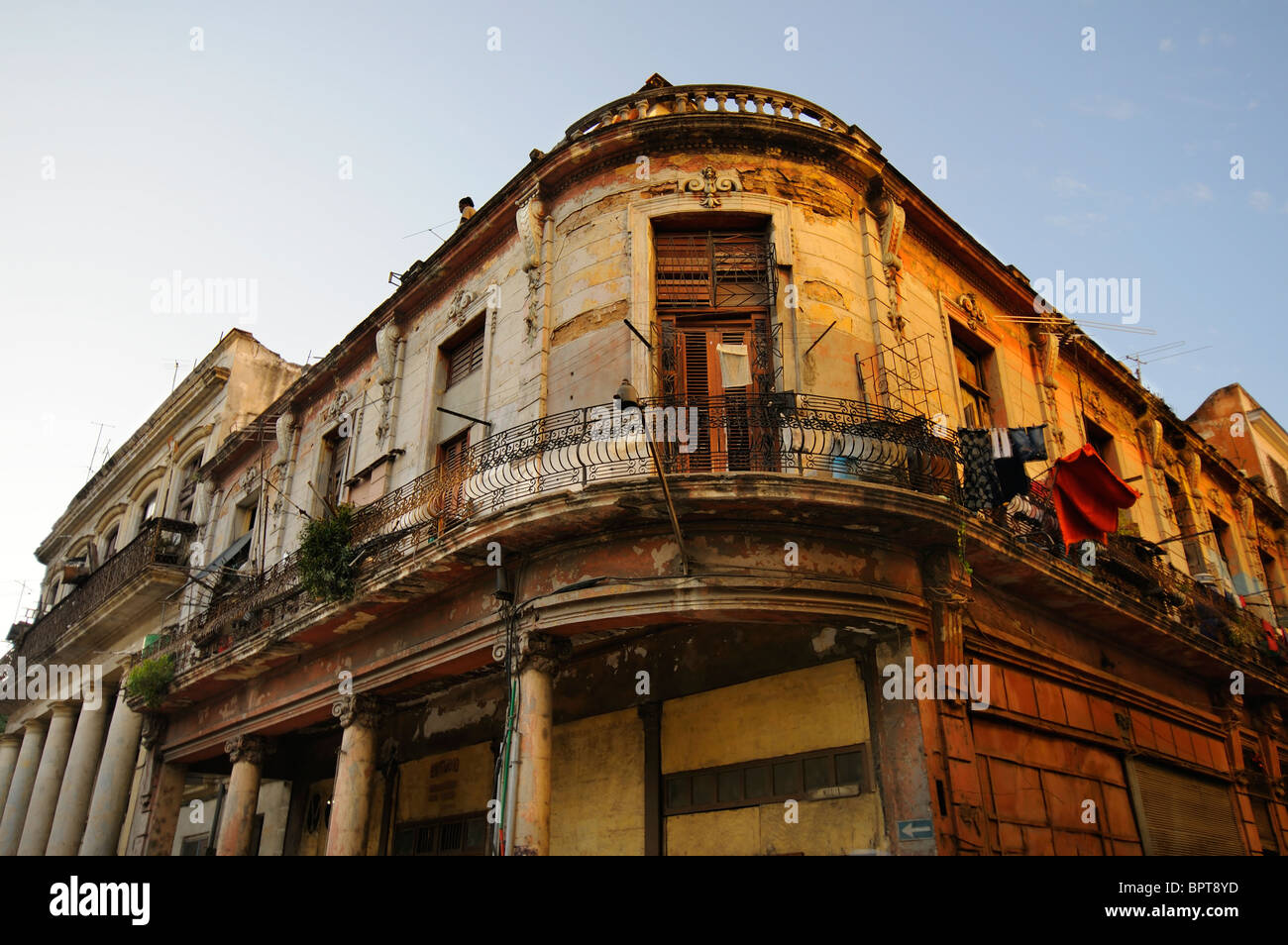 View of eroded building facade in Old Havana, Cuba Stock Photo - Alamy