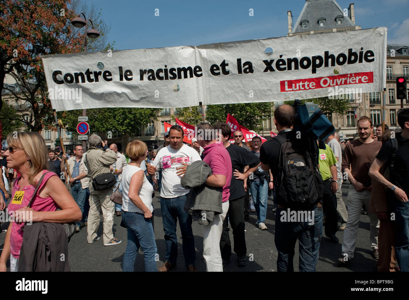 Paris, France, Crowd "League of Rights of Man" Protests Against Roma ...