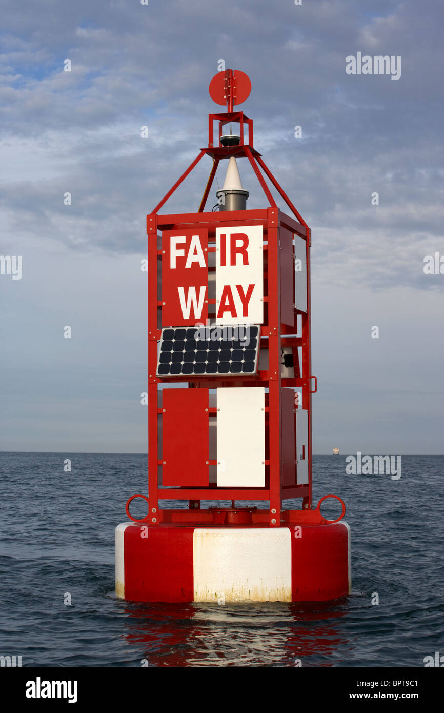 Belfast Fairway maritime navigation buoy at the entrance to Belfast ...