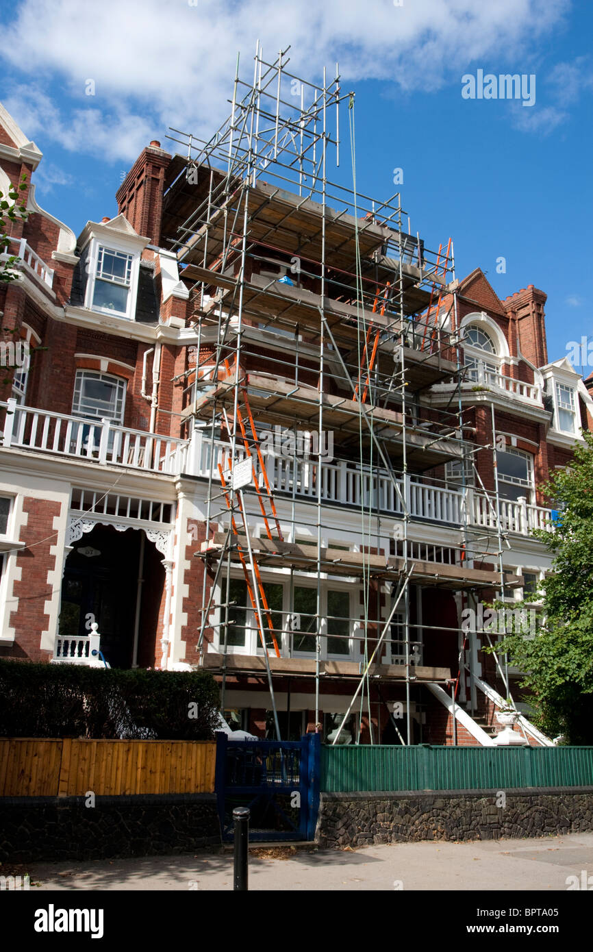 Scaffolding on the facade of a building, London, England, UK Stock ...