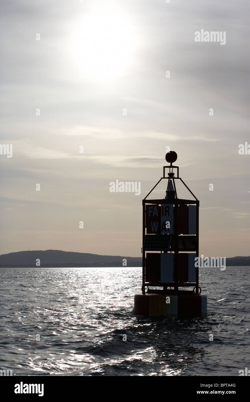 Belfast Fairway maritime navigation buoy at the entrance to Belfast ...