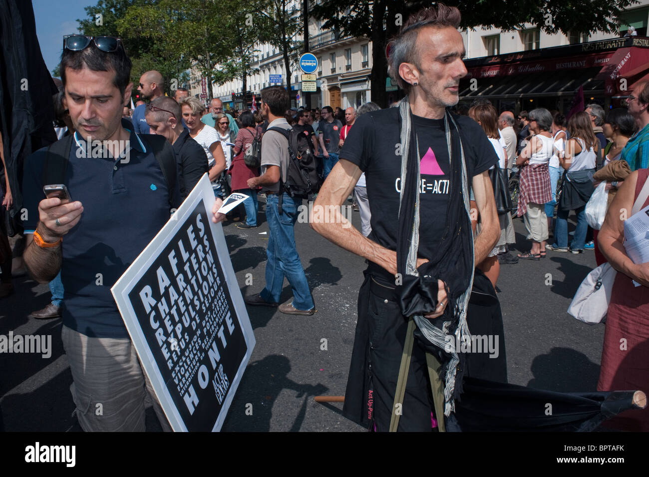 Paris, France, Crowd People, League of Rights of Man NGO Organization ...