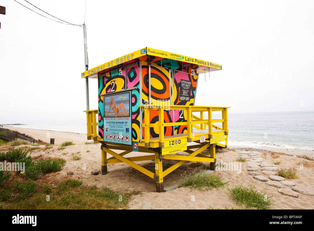 Lifeguard Tower, Beach, Pacific Palisades (near Malibu) California ...