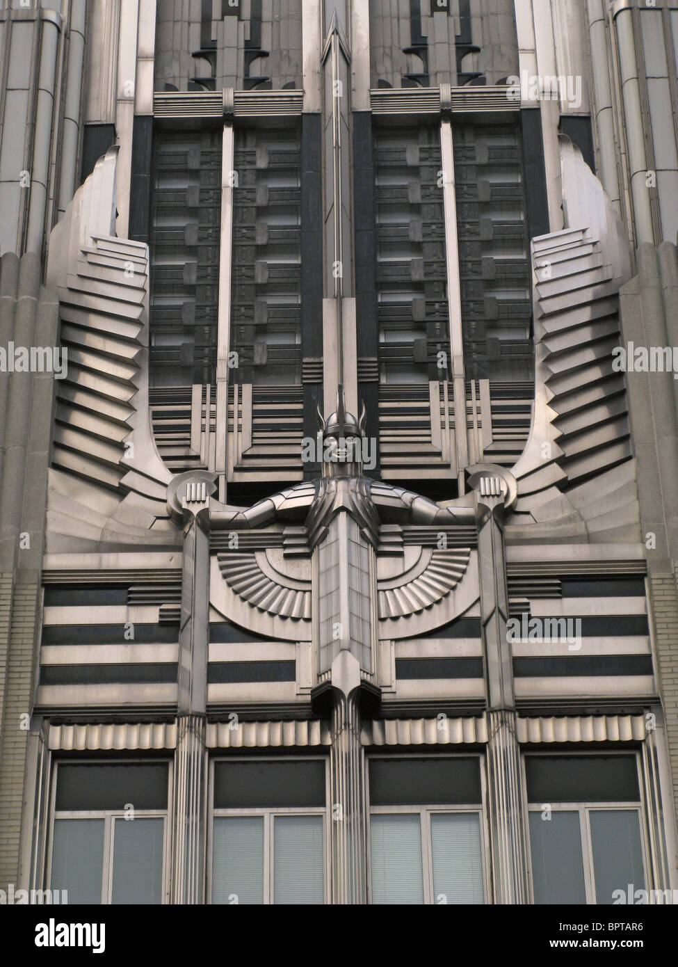 Art deco built 1932 gray brick stone stainless steel Niagara, Mohawk ...