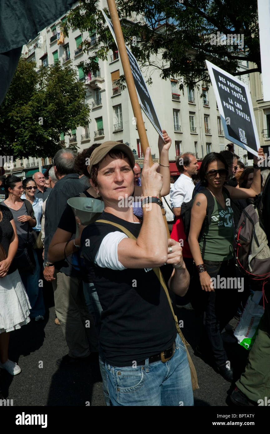 Paris, France, Crowd People, "League of Rights of Man" protest Against ...
