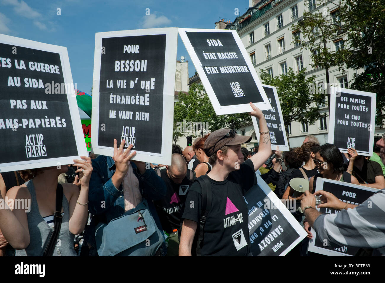 Paris, France, Crowd of French Militants Activists, with "League of ...