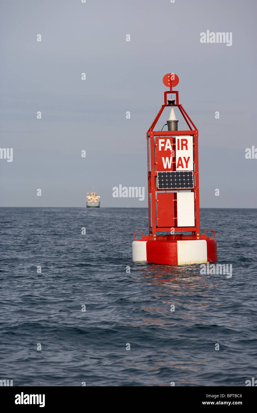 Belfast Fairway maritime navigation buoy at the entrance to Belfast ...