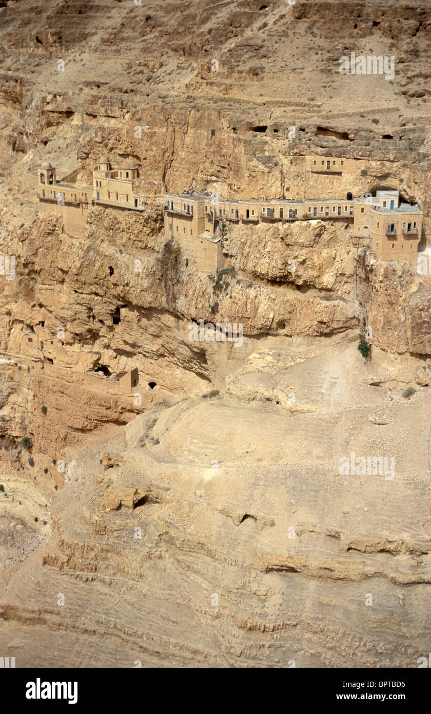 Jericho, an aerial view of the Greek Orthodox Quarantal Monastery on ...