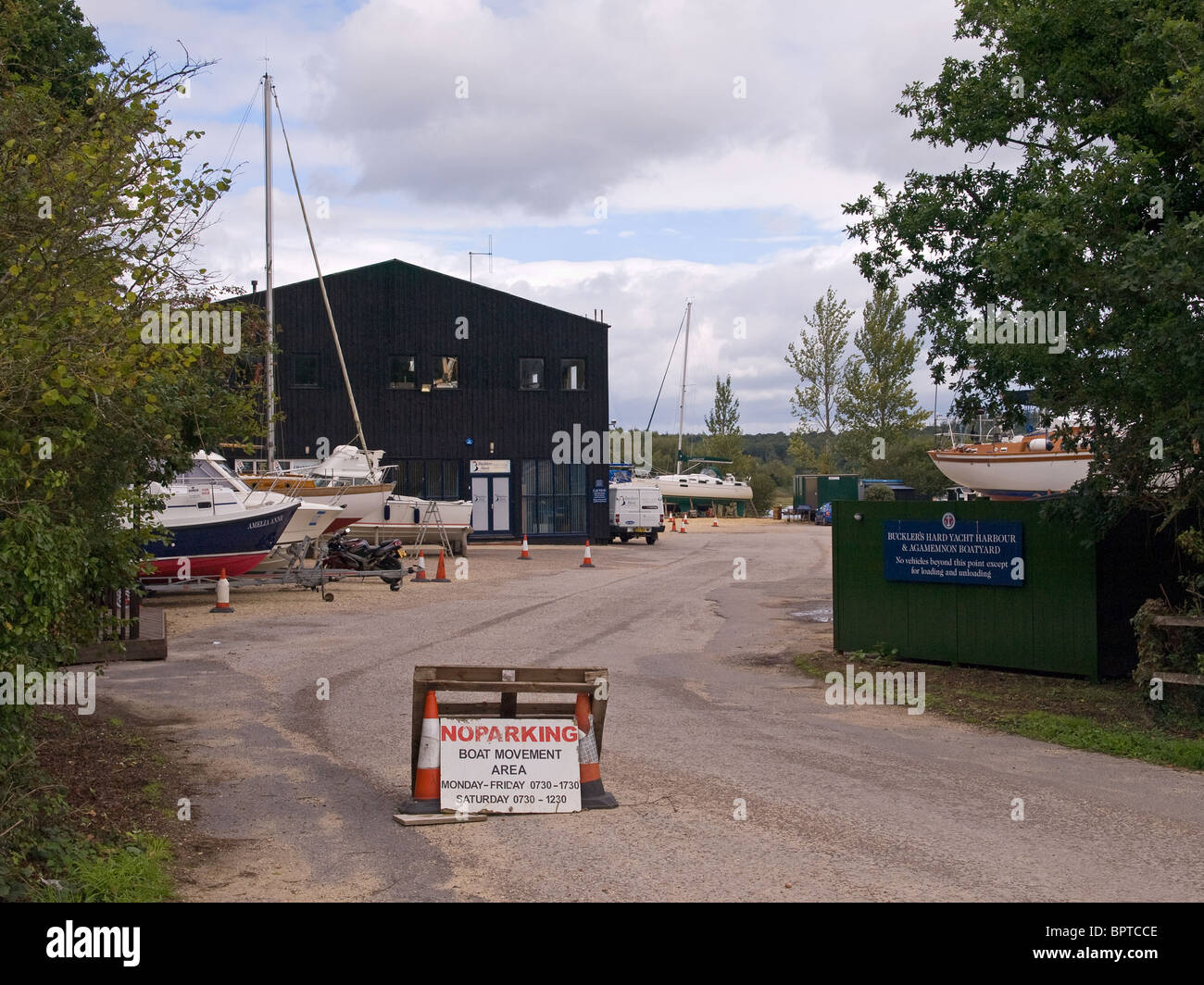 Entrance to Buckler's Hard Boatyard on the Beaulieu River Hampshire ...
