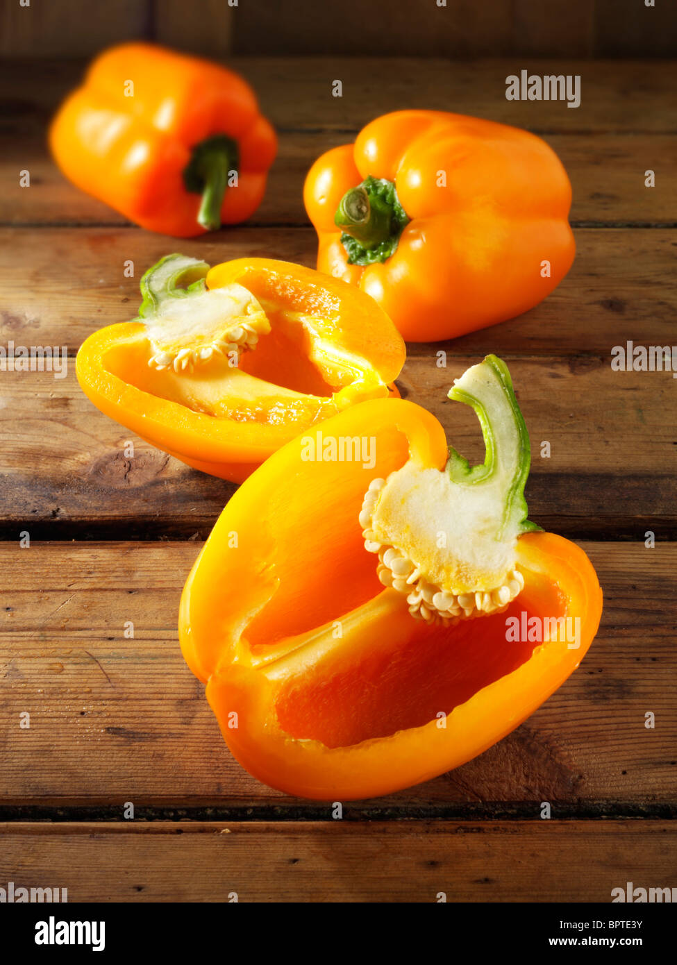 Orange bell peppers photos, pictures & images Stock Photo - Alamy