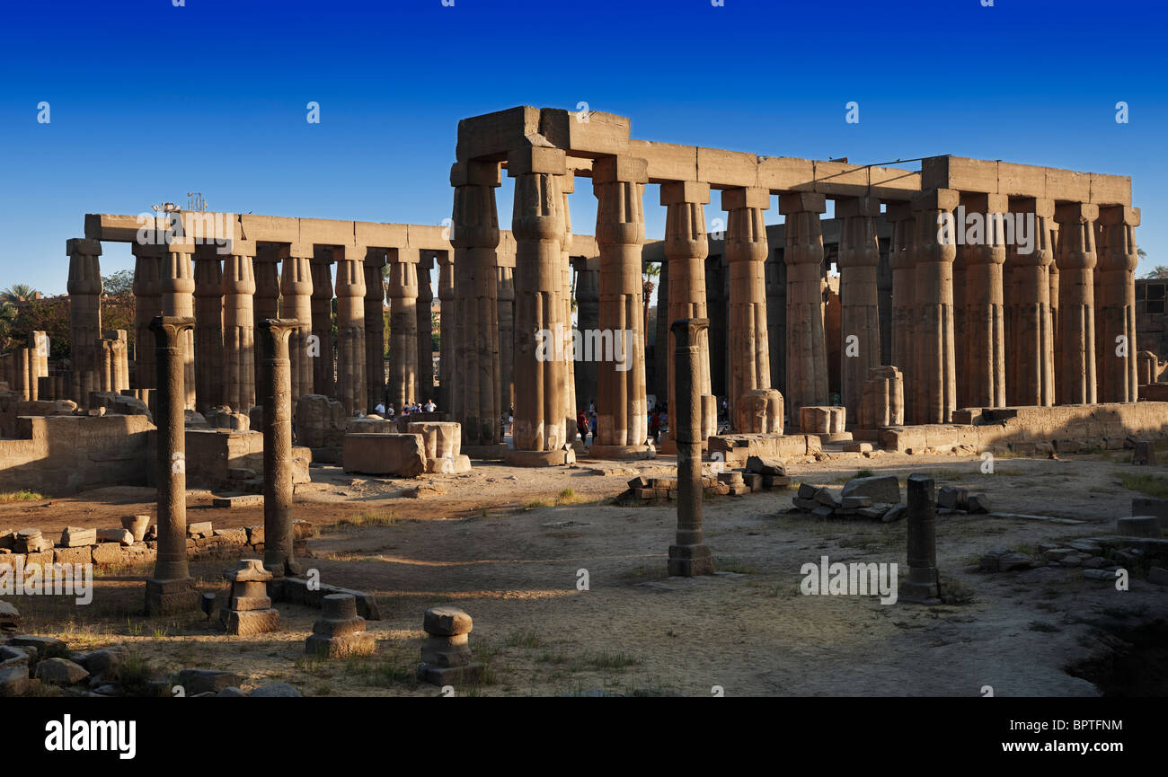 peristyle or Sun Court of Amenhotep III and hypostle hall with closed ...