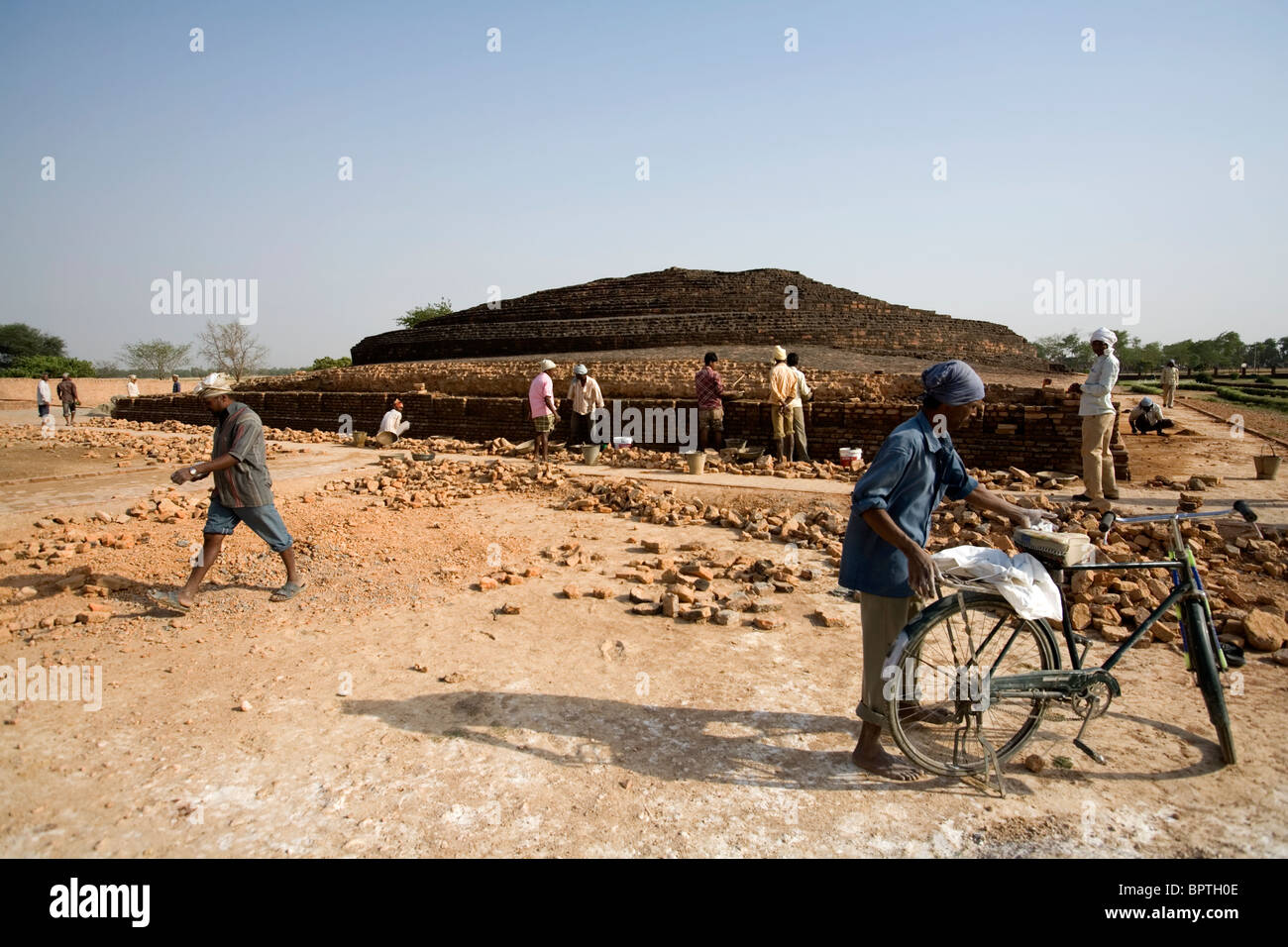 The Remains of a stupa, Piprahwa village where the Buddha grew up and ...