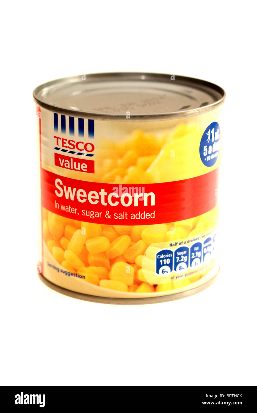 Tesco Value Sweetcorn Stock Photo - Alamy