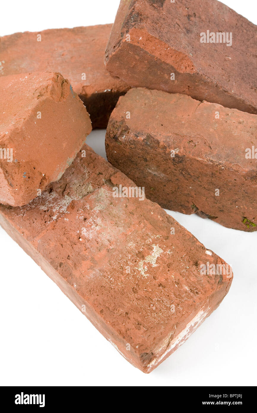 Red Brick with white background Stock Photo - Alamy