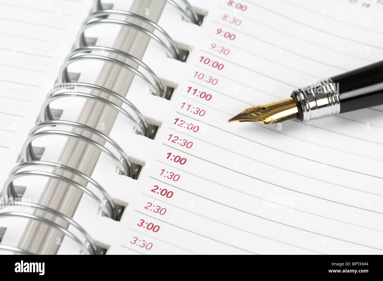 Calendar agenda, schedule, close up shot for background Stock Photo - Alamy