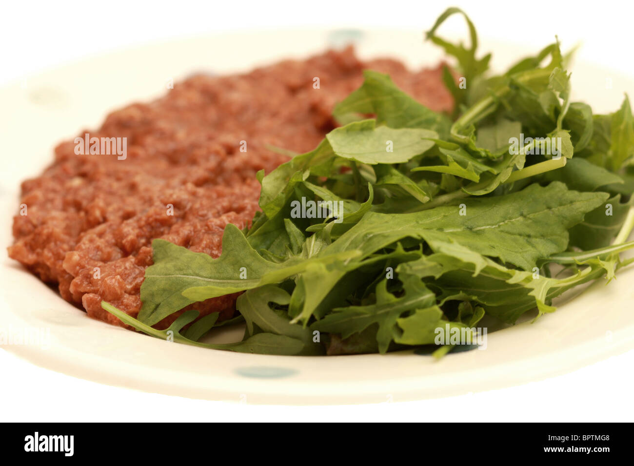 Minced Beef and Salad Leaves Stock Photo - Alamy