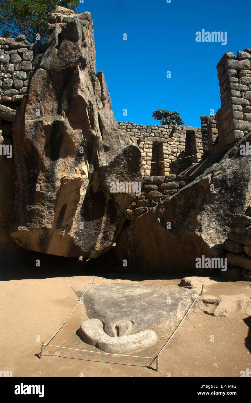 Head of the Condor, a carved bird, amidst the intricate stonework of ...