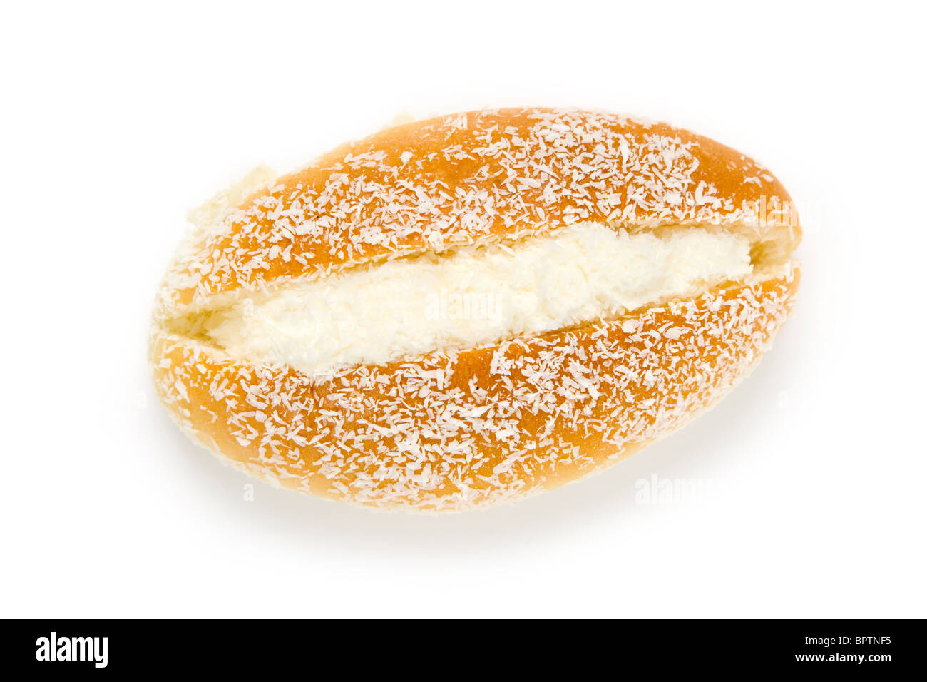 Cream-filled bread with white background Stock Photo - Alamy