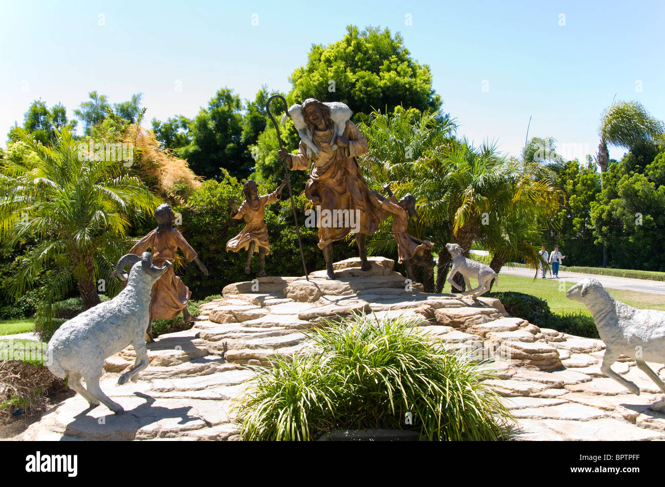 Bronze Sculpture of a Good Shepherd, Crystal Cathedral, California, USA ...