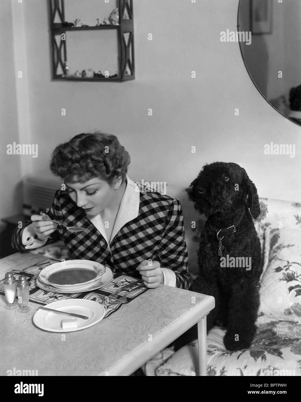 CLAUDETTE COLBERT & DOG ACTRESS (1939 Stock Photo - Alamy