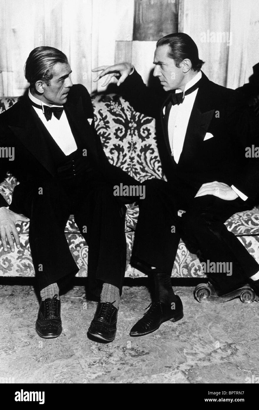 BORIS KARLOFF & BELA LUGOSI ACTORS (1935 Stock Photo - Alamy