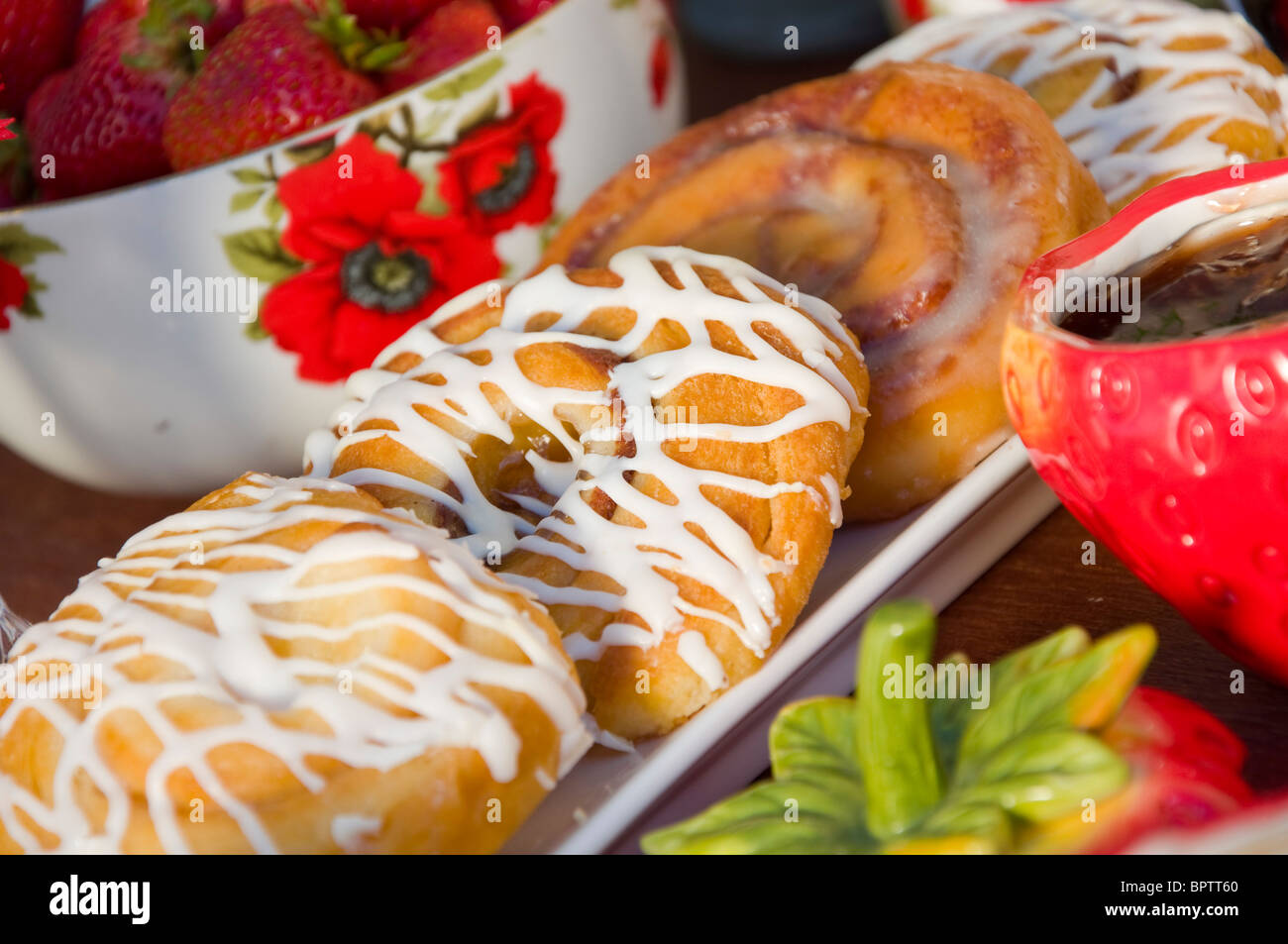 Danish Pastry with Icing Stock Photo - Alamy
