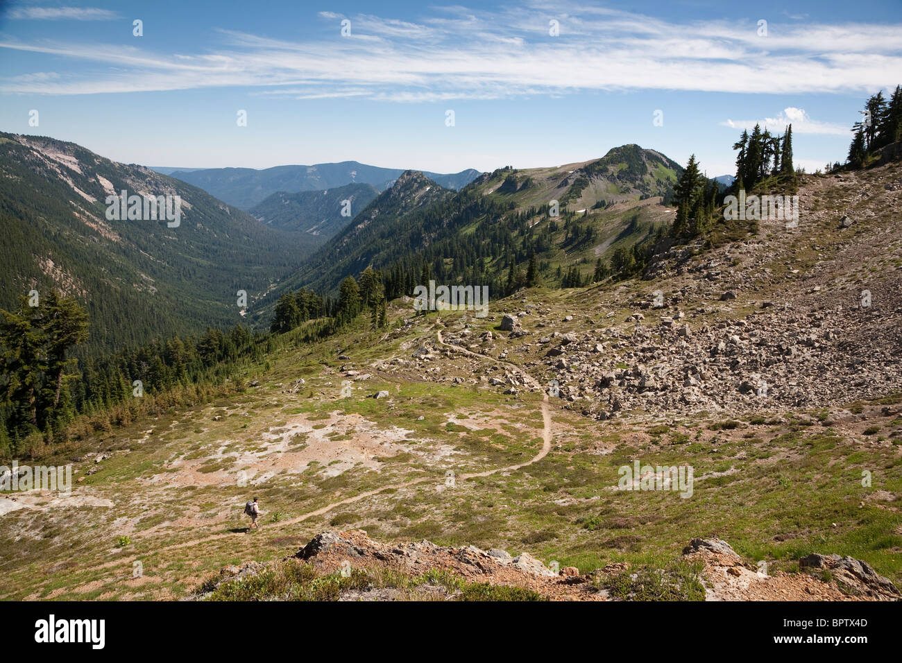Pacific Crest Trail looking south from Cispus Pass - Goat Rocks ...