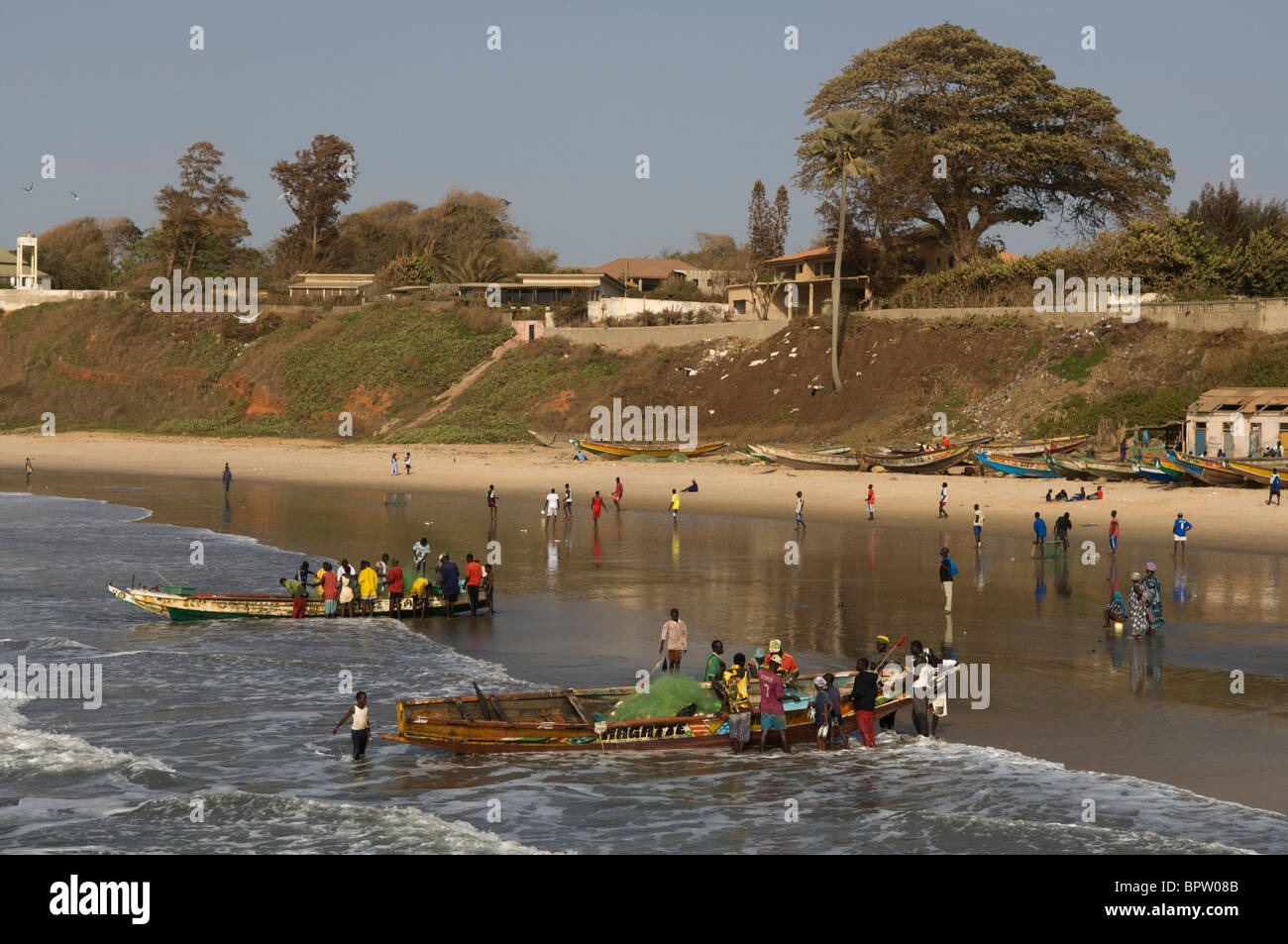 Fishing beach, Bakau, the Gambia Stock Photo - Alamy
