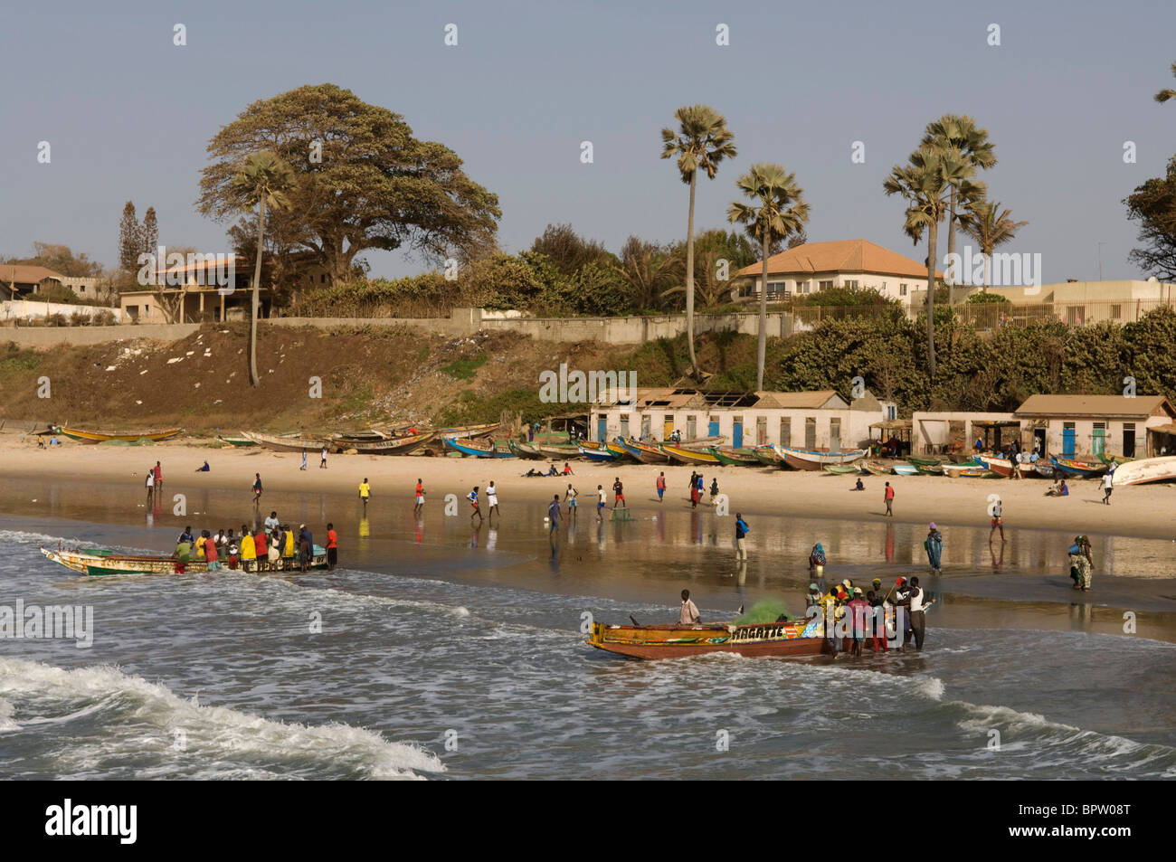 Fishing beach, Bakau, the Gambia Stock Photo - Alamy