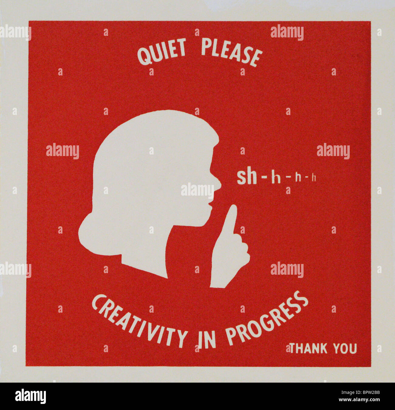 quiet please creativity in progress sign Stock Photo - Alamy
