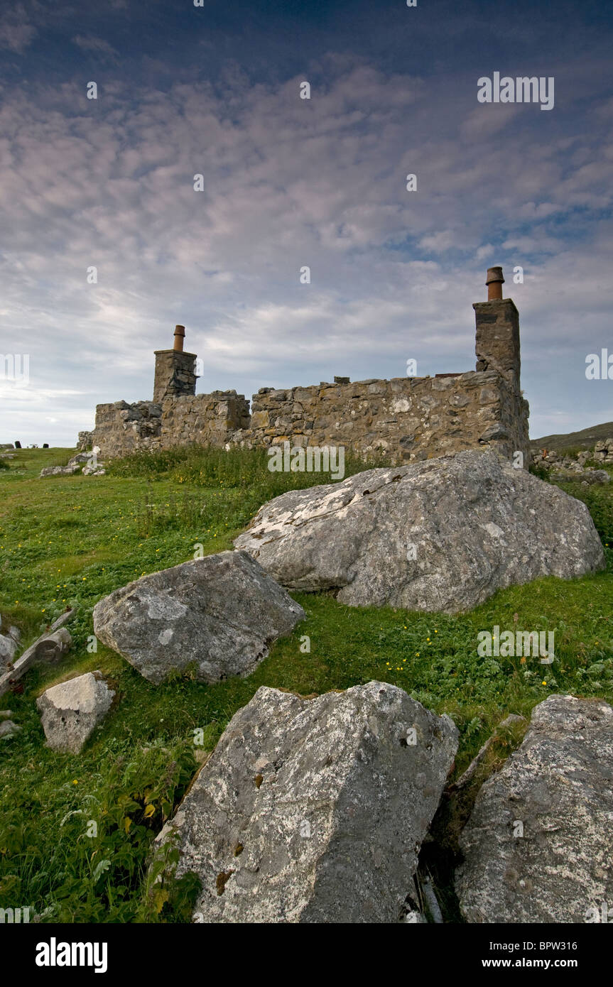 Abandoned croft house at Sniseabhal, South Usit, Outer Hebrides ...