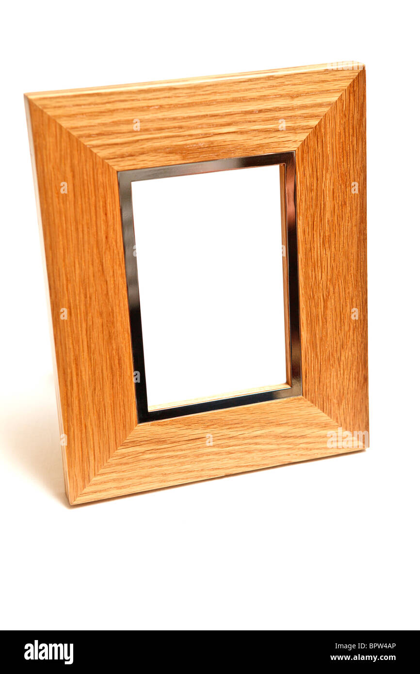 Modern wooden frame isolated on white Stock Photo - Alamy