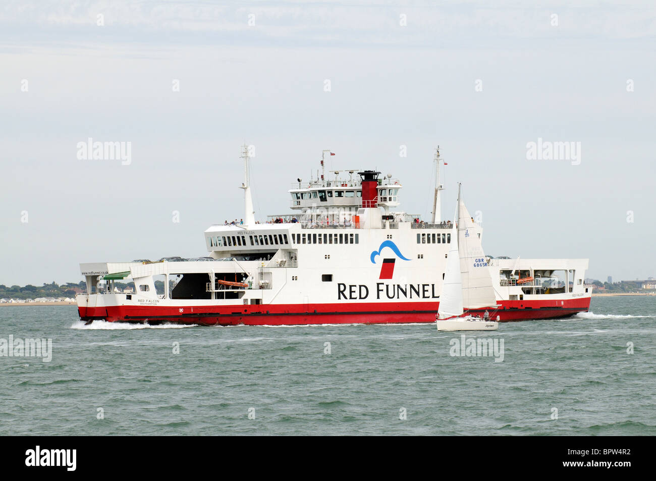 The Red Falcon a roro ferry of the Red Funnel company approaching ...