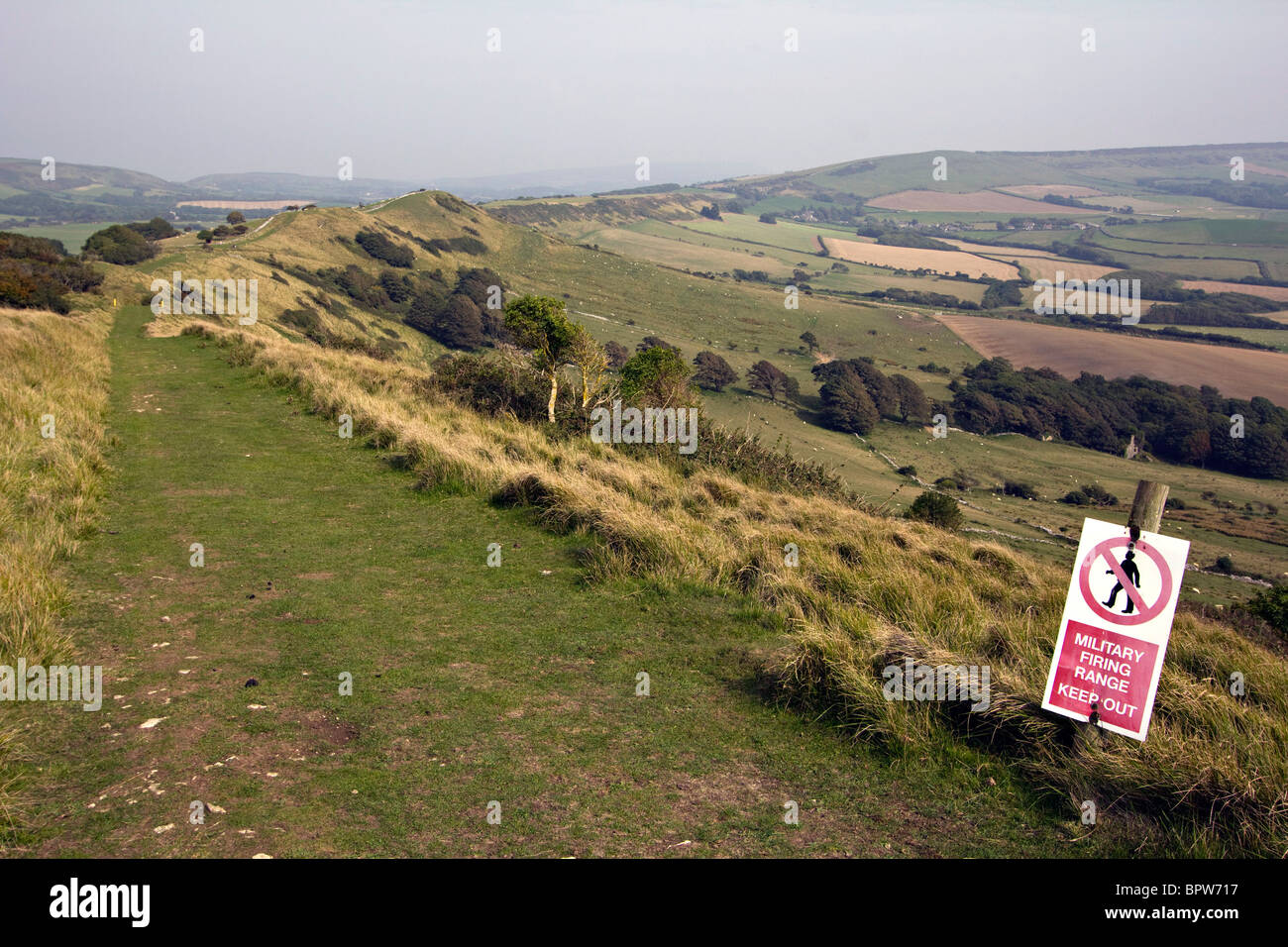 tyneham cap range walk keep out sign jurassic world heritage site ...