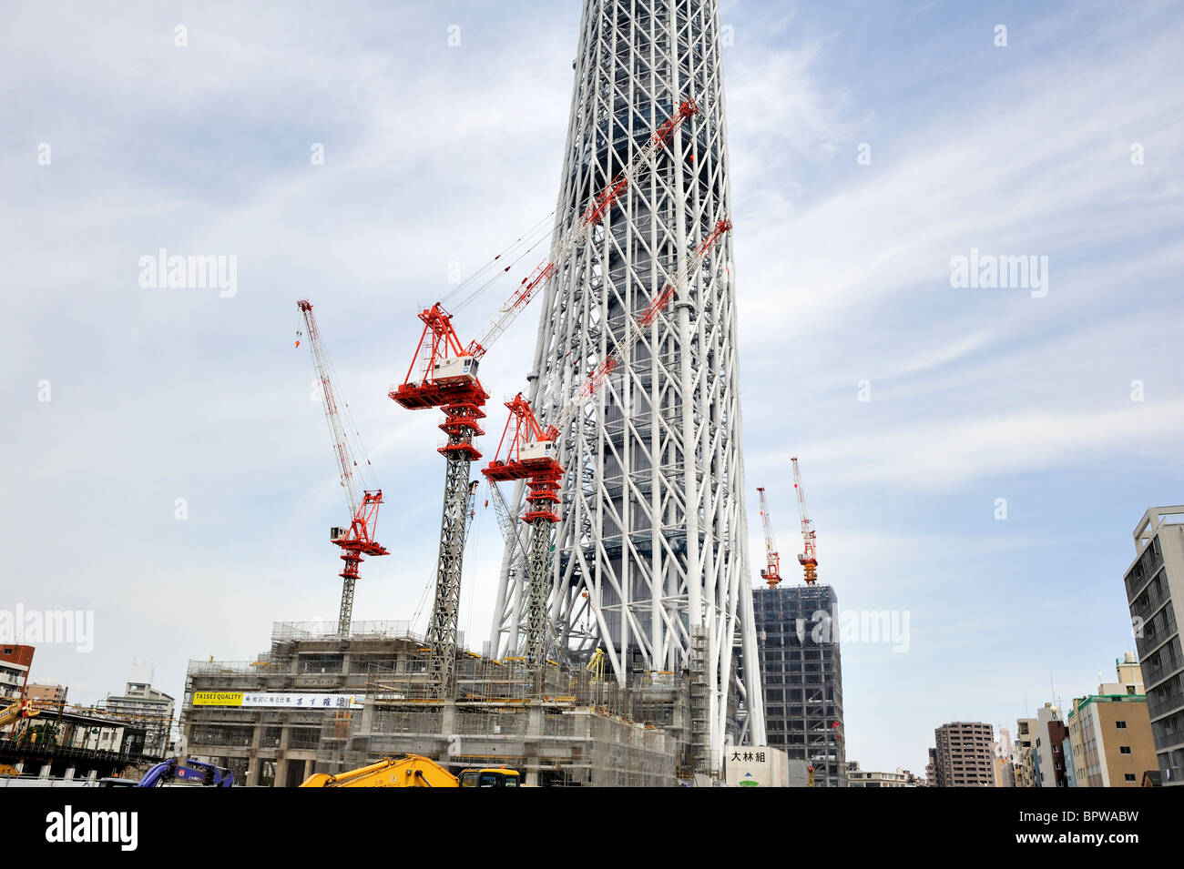 Tokyo, Japan, Construction site of Tokyo Sky Tree Stock Photo - Alamy