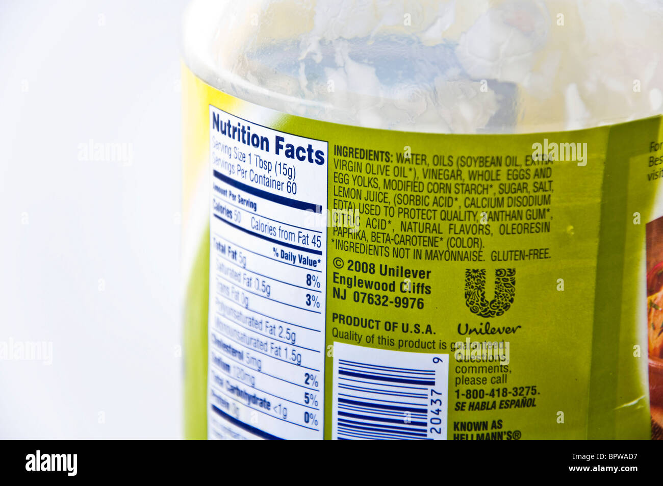 Ingredients label on the box Stock Photo - Alamy