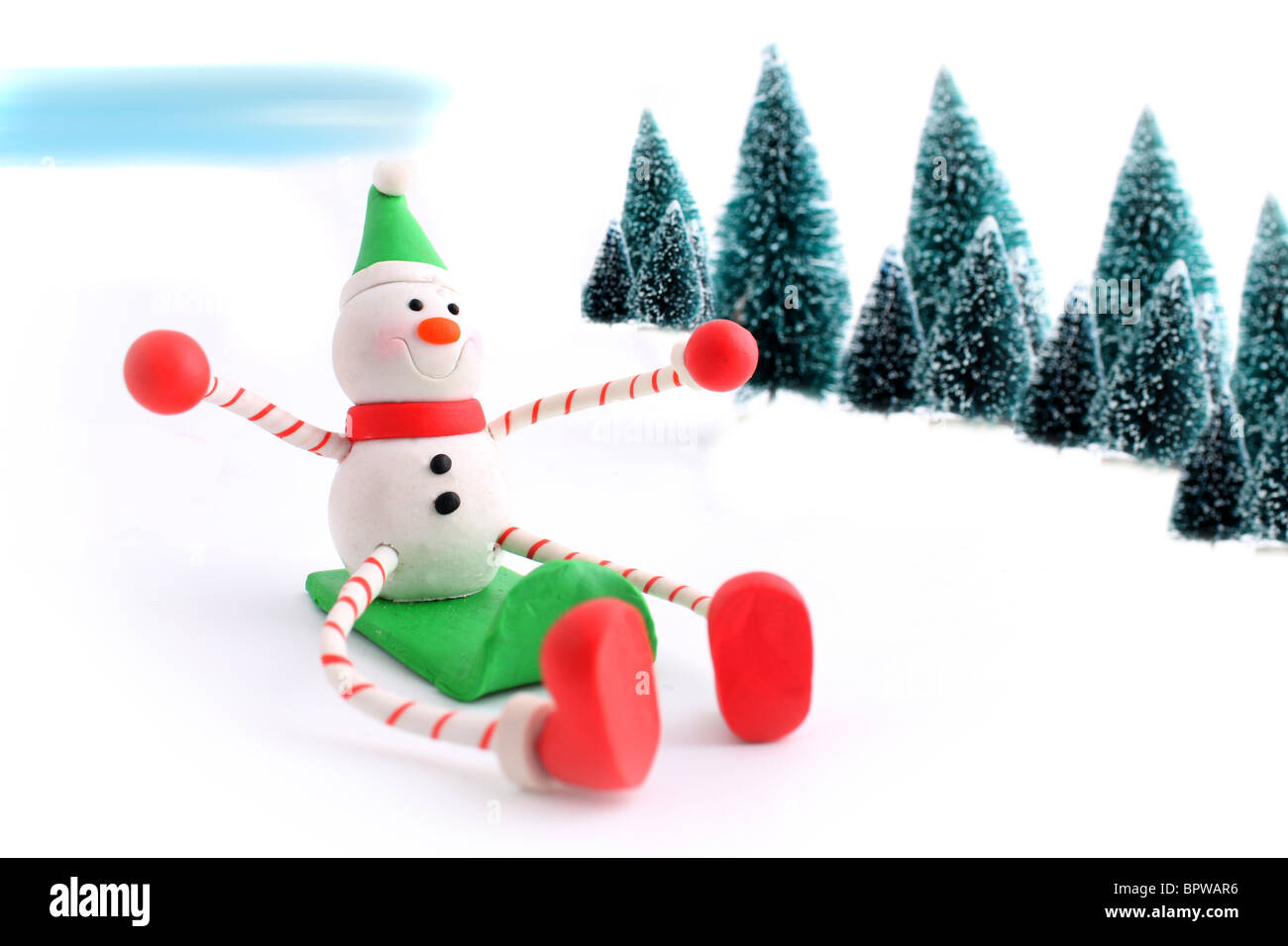 Snowman on sled hi-res stock photography and images - Alamy