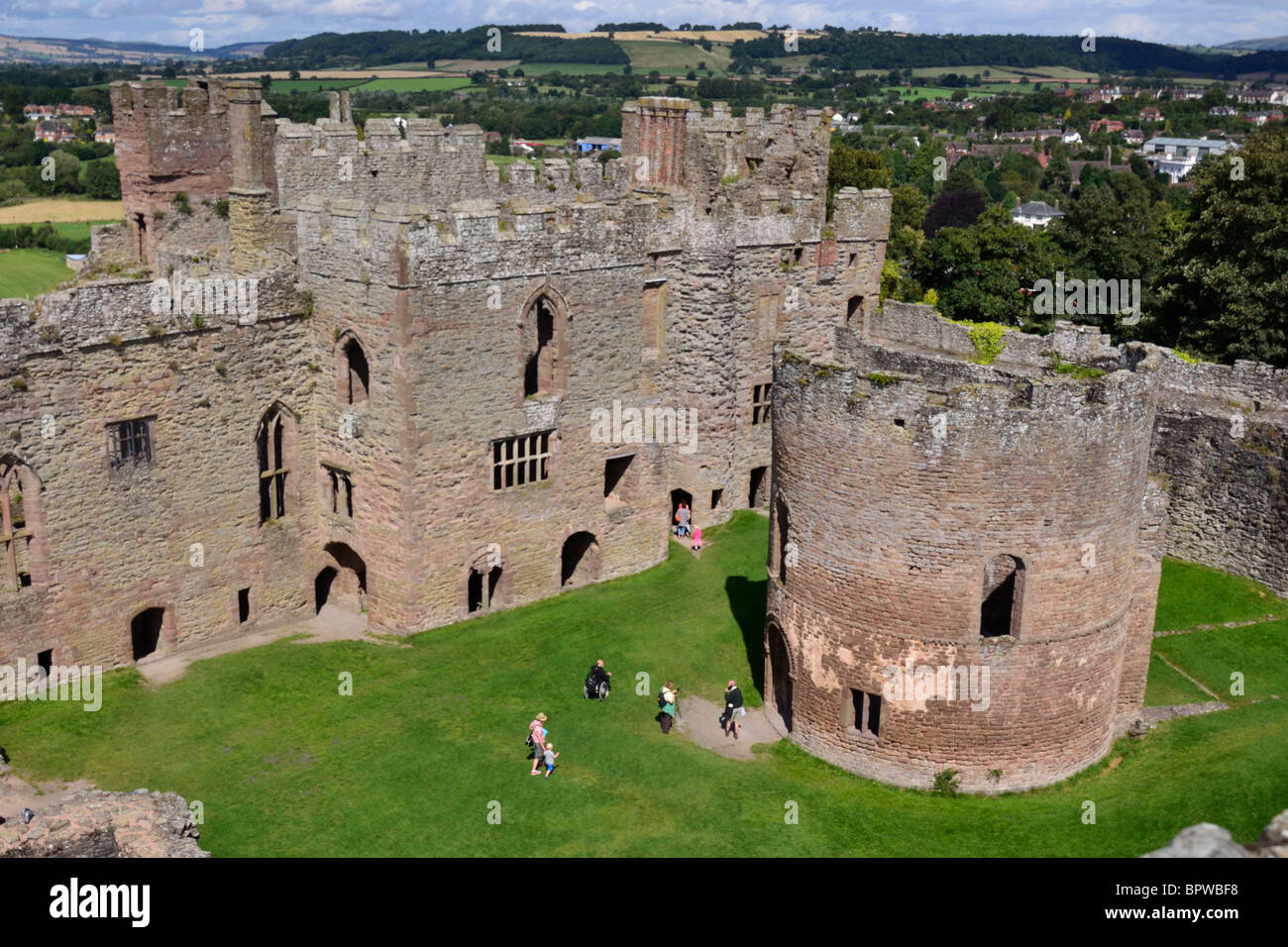 Ludlow Castle, Shropshire - the Round Chapel and North Range Stock ...
