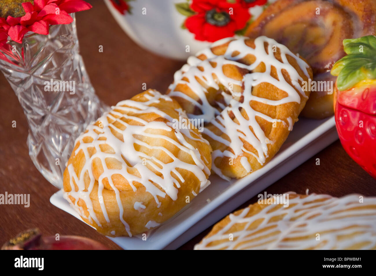 Danish Pastry with Icing Stock Photo - Alamy